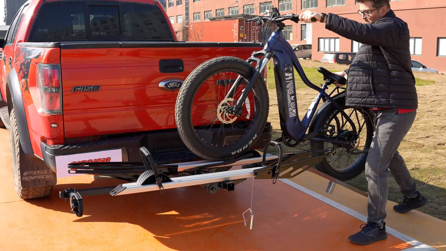 2-Bike Hitch E-bike Rack with Ramp, Fat Tire Electric Bike Carrier, 200 ...