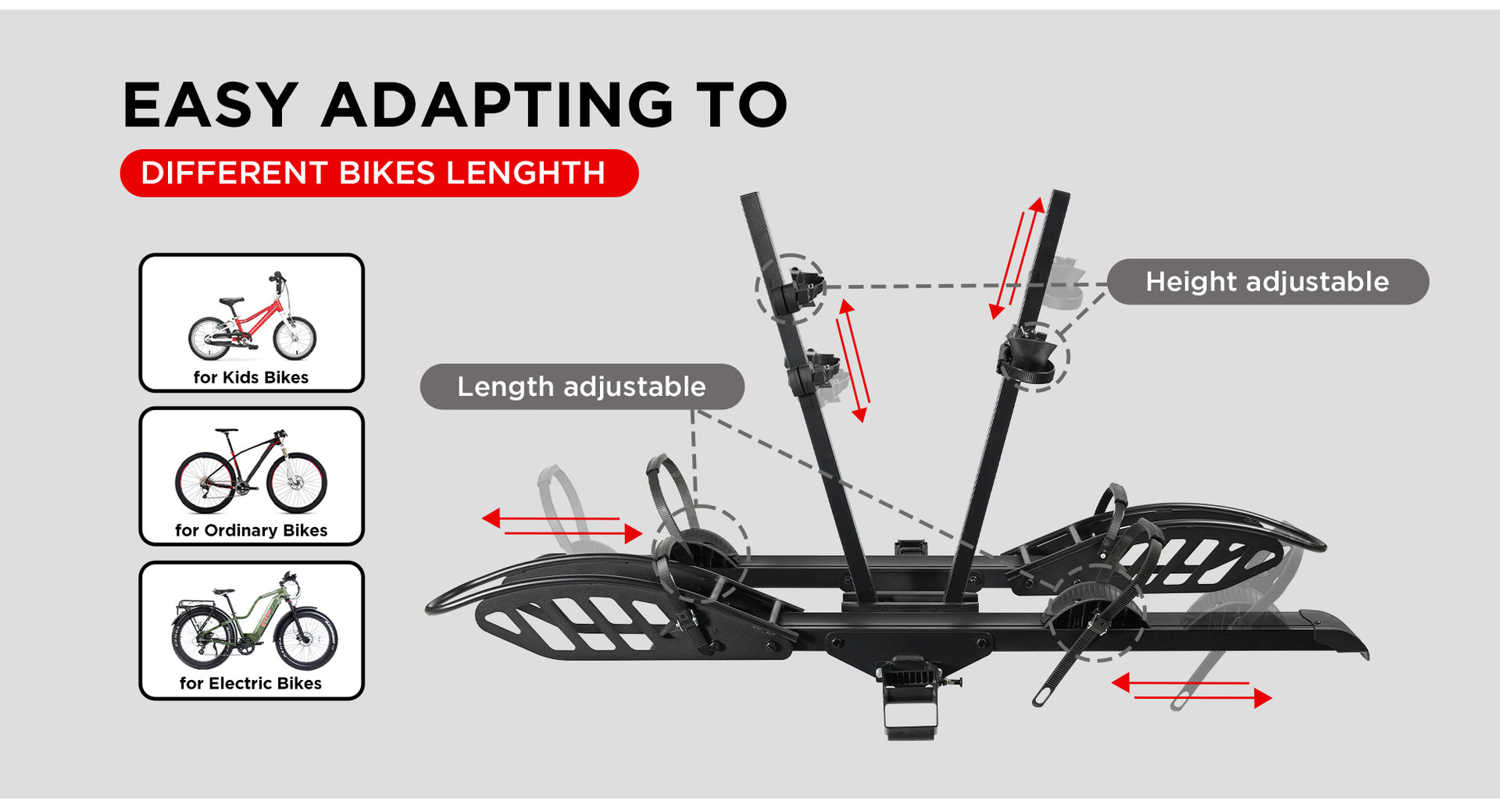 2 E-Bike Hitch Rack, Easy Fold & Tilt, Electric Bike Carrier for Cars ...