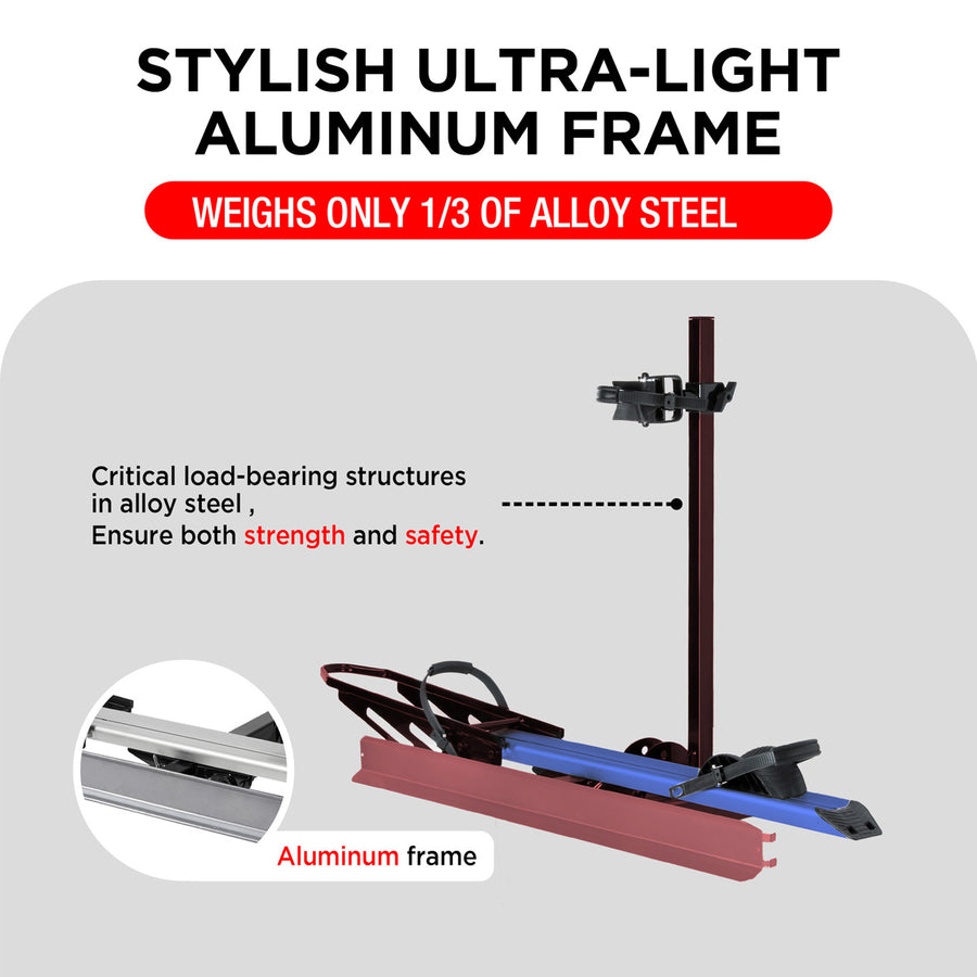 1-Bike Hitch E-bike Rack with Ramp, Folding Single Electric Bike Carri ...