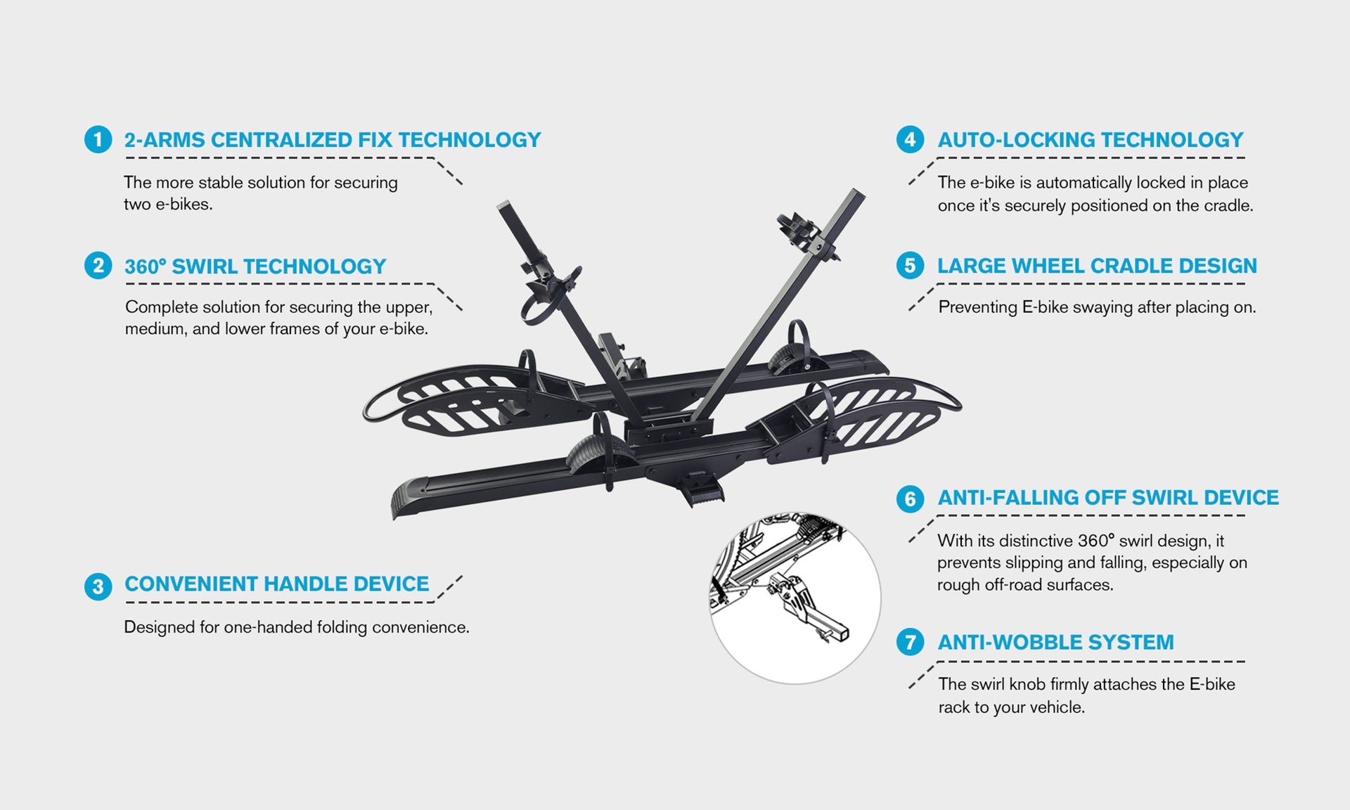 2-Bike Hitch E-Bike Rack with Ramp, Easy Fold and Tilt, Heavy Duty ...