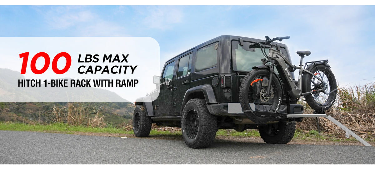 1-Bike Hitch E-bike Rack with Ramp, Lightweight Single Electric Bike ...