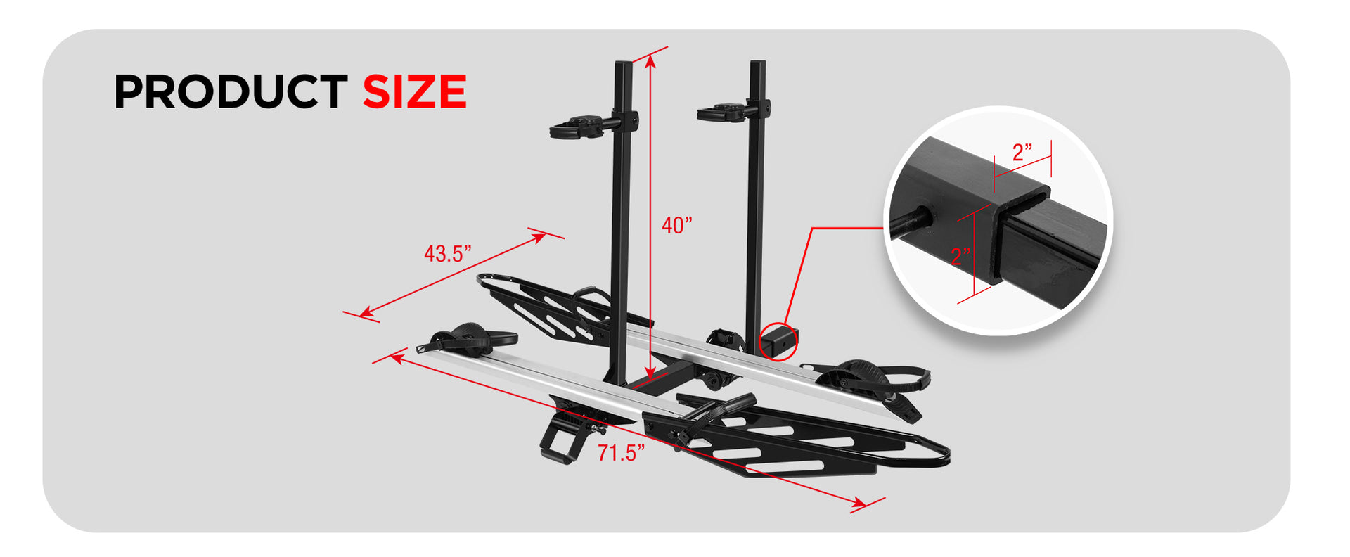 2-Bike E-bike Hitch Rack, EZ-FOLD Fat Tire Electric Bike Carrier, 200 ...